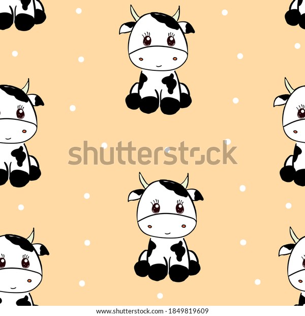 Cute Baby Caw Pattern Dots On Stock Vector (Royalty Free) 1849819609 ...