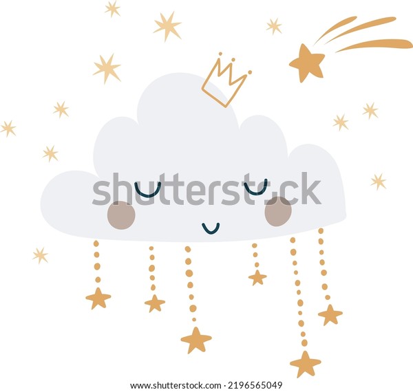 Cute Baby Cloud Vector Illustration Stock Vector (Royalty Free ...