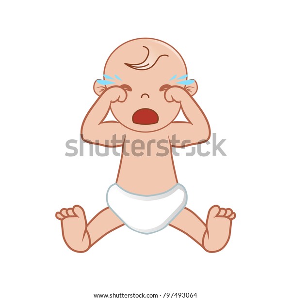 Cute Baby Crying Illustration Vector Stock Vector (Royalty Free ...