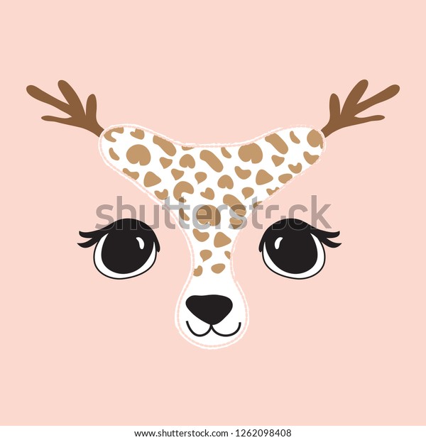 Cute Baby Deer Face Vector Illustration Stock Vector (Royalty Free ...