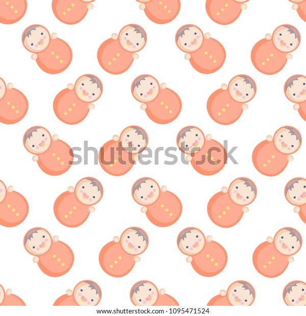 Cute Baby Elements Colorful Vector Seamless Stock Vector (Royalty Free ...