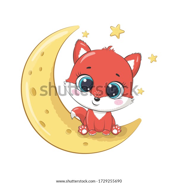 El zorro bebé lindo sentado en: vector de stock (libre de regalías ...