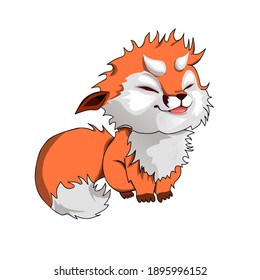 Funny Cartoon Cat Watercolor Kitten Illustration Stok İllüstrasyon ...