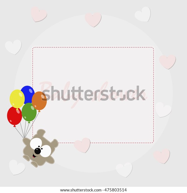 Cute Baby Frame Background Template Greetings Stock Vector (Royalty ...