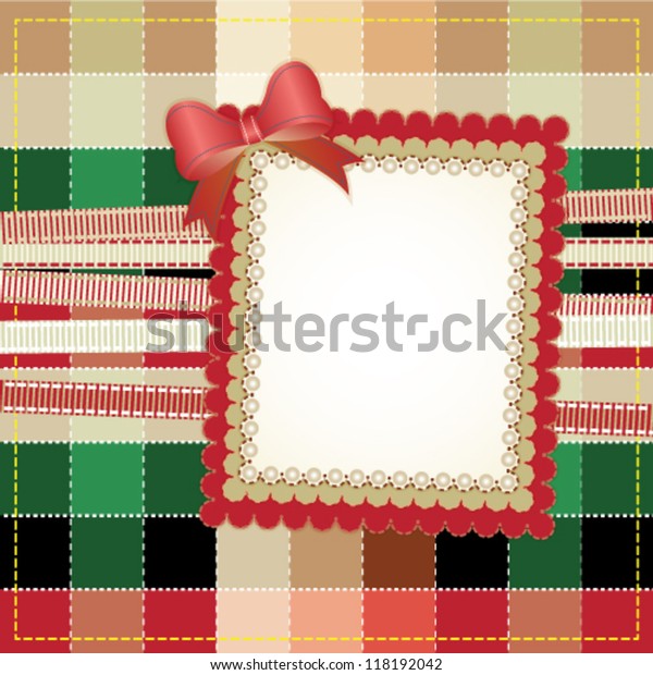 Cute Baby Frame Design Red Ribbon Stock Vector (Royalty Free) 118192042 ...