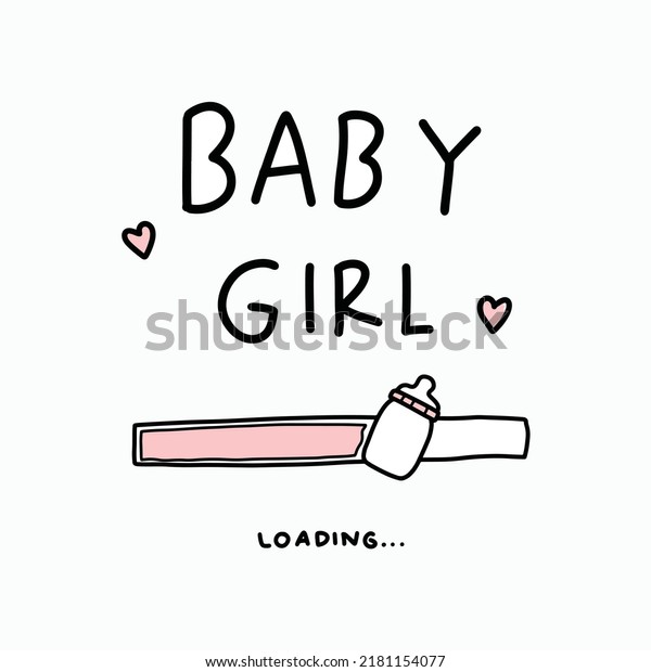 Cute Baby Girl Loading Vector Hand: เวกเตอร์สต็อก (ปลอดค่าลิขสิทธิ์ ...