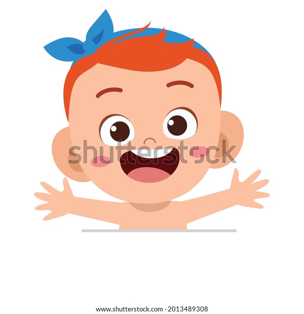 Cute Baby Laughing Vector Graphic Illustration Stock Vector (Royalty ...