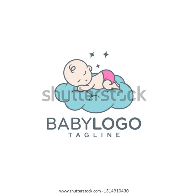 Cute Baby Logo Design Vector: vector de stock (libre de regalías ...