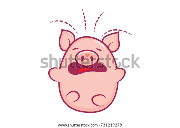 Cute Baby Pig Character Crying Vector Stock Vector (Royalty Free ...
