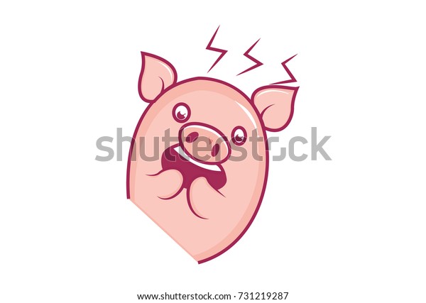 Cute Baby Pig Character Scared Vector Stock Vector (Royalty Free ...
