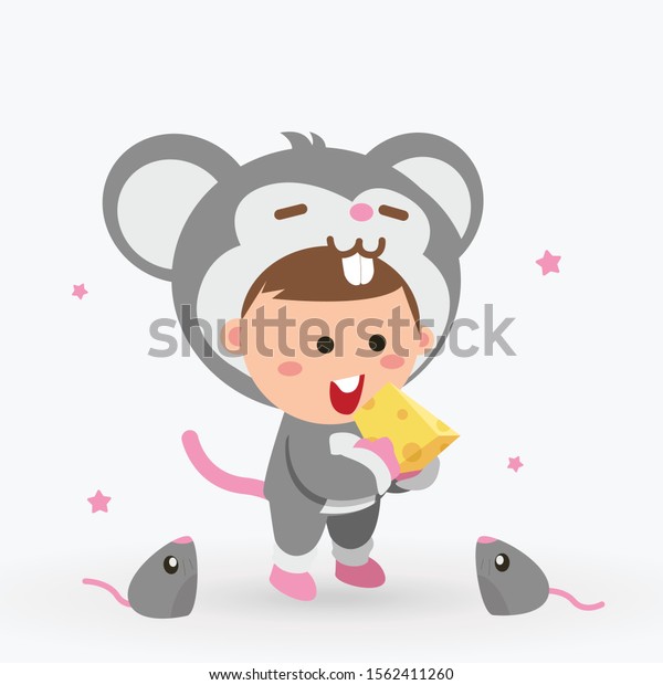 Cute Baby Rat Character Vector Your Stock Vector (Royalty Free ...