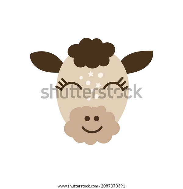 Cute Baby Sheep Face Vector Illustration: เวกเตอร์สต็อก (ปลอดค่า ...