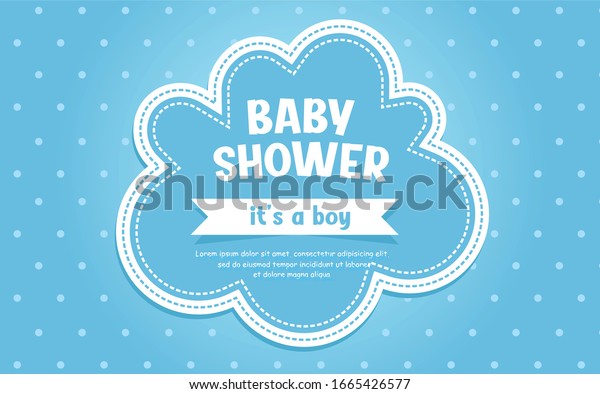 Cute Baby Shower Blue Theme Vector Stock Vector (Royalty Free ...