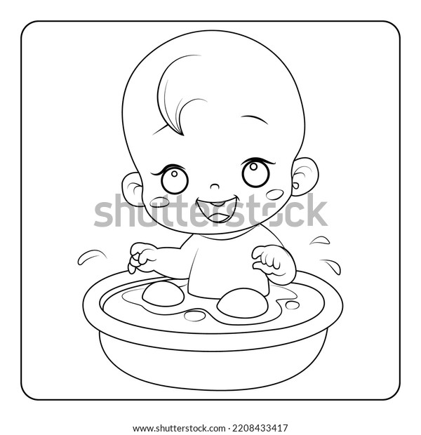 Taking A Bath Coloring Pages Sketch Coloring Page