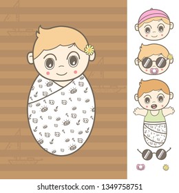 Cute Baby Vector Set Stock Vector (Royalty Free) 1349758751 | Shutterstock
