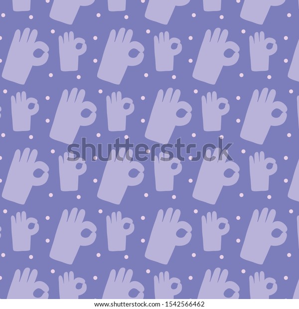 Cute Background Cartoon Okay Hands Concept Stock Vector (Royalty Free ...