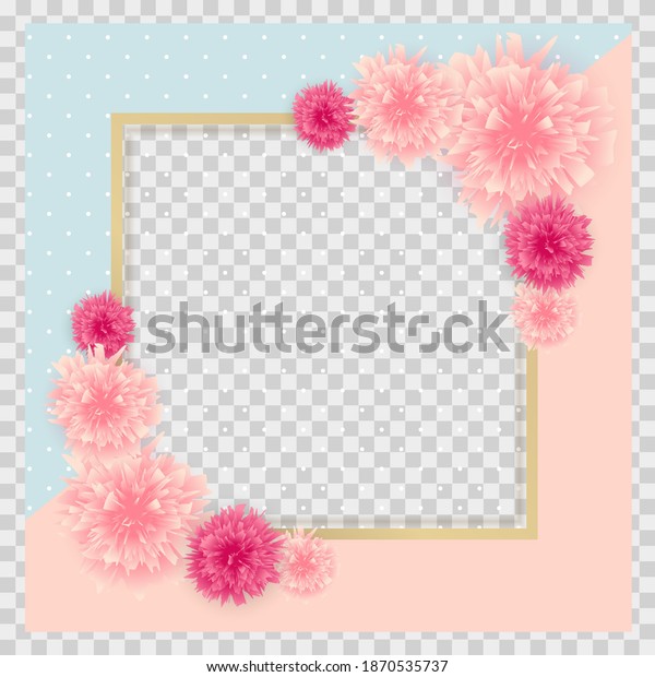 Cute Background Frame Flowers Collection Set Stock Vector (Royalty Free ...