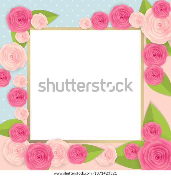 Cute Background Frame Flowers Collection Set Stock Vector (Royalty Free ...