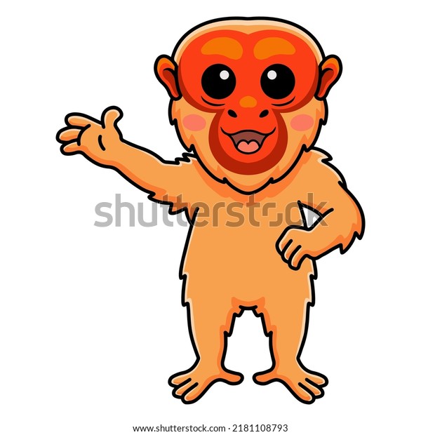 Dibujo de un mono calvo uakari: vector de stock (libre de regalías ...