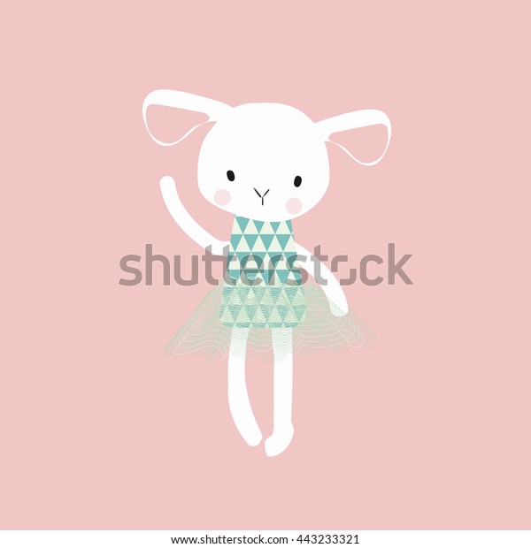Cute Ballet Rabbit Vector Illustration Stock Vector (Royalty Free ...