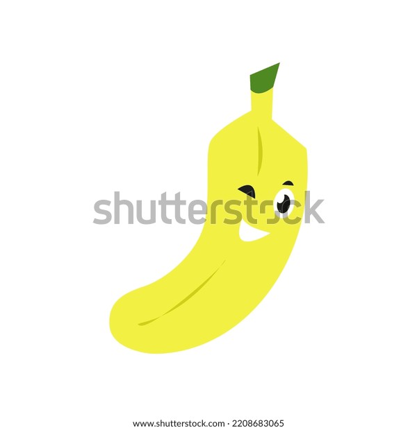 Cute Banana Character Isolated On White Stock Vector Royalty Free 2208683065 Shutterstock