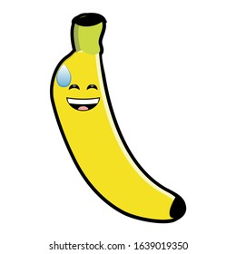 Cute Banana Vector Icon Smiling Cold Stock Vector (Royalty Free ...