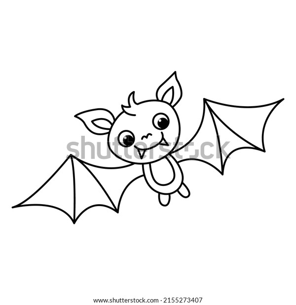 Cute Bat Cartoon Coloring Page Illustration 库存矢量图（免版税）2155273407 ...
