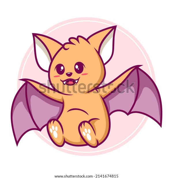 Cute Bat Flying Cartoon Vector Illustration: vetor stock (livre de ...