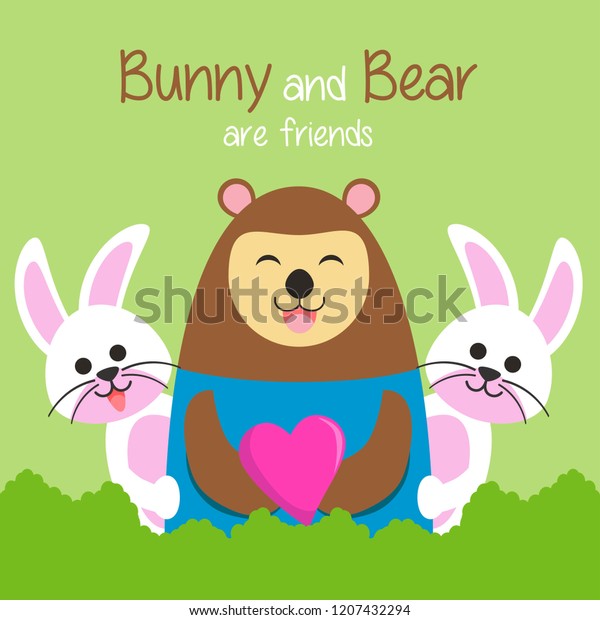 Cute Bear Friends Illustration Stock Vector (Royalty Free) 1207432294 ...