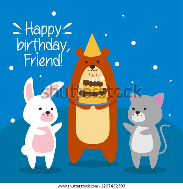 Cute Bear Friends Illustration Stock Vector (Royalty Free) 1207432303 ...