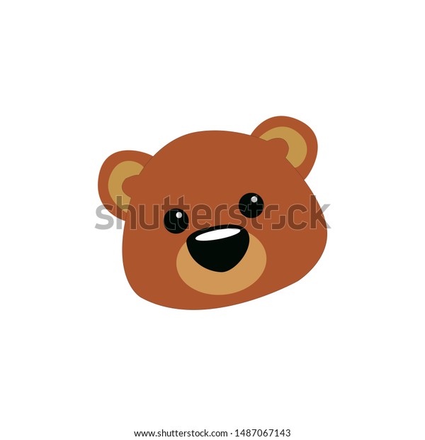 Cute Bear Round Vector Graphic Icongrizzly Stock Vector (Royalty Free ...