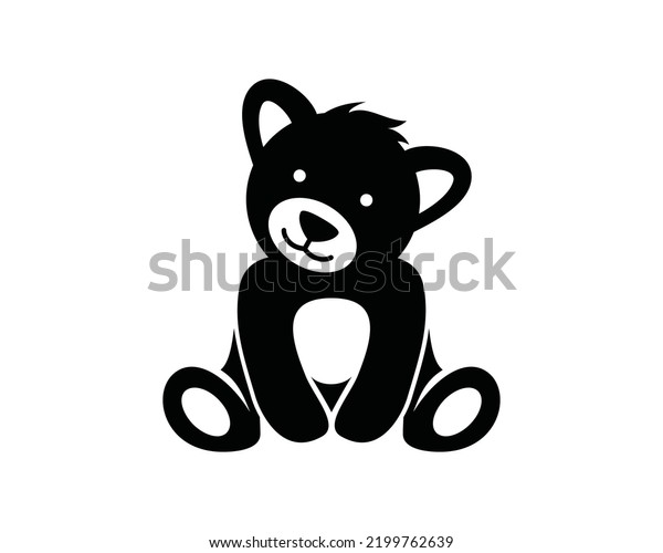 Cute Bear Sitting Silhouette Symbol Icon Stock Vector (Royalty Free ...