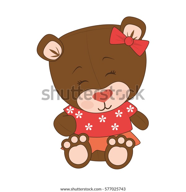 Cute Bear Teddy Icon Stock Vector (Royalty Free) 577025743