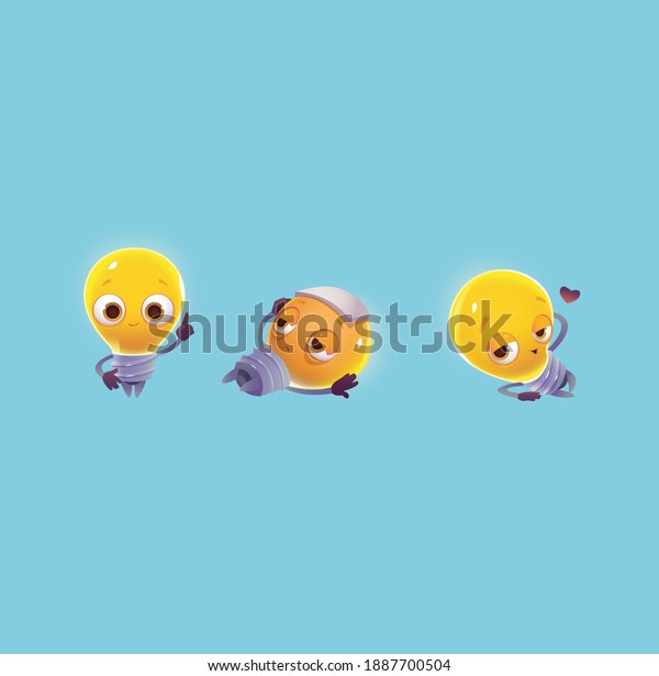 Cute Beautiful Bright Cartoon Characters Stickers Stock Vector (Royalty ...