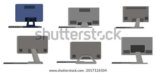 Cute Beautiful Desktop Pc Desk Desktop Stock Vector (Royalty Free ...