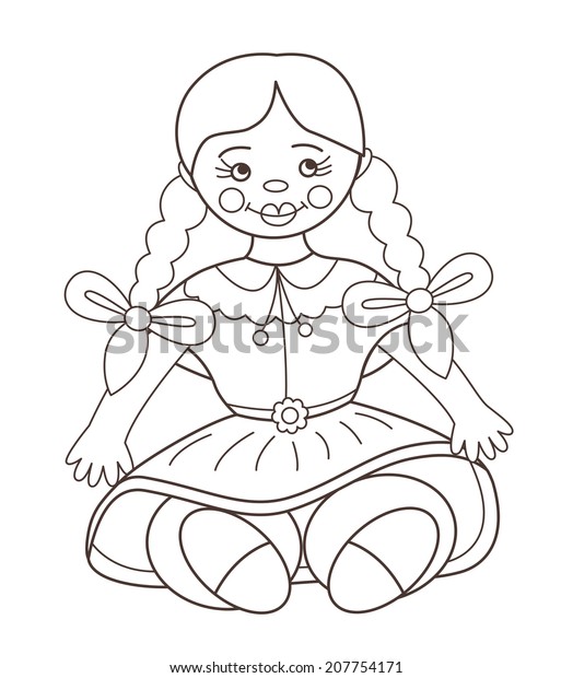 Cute Beautiful Doll Vector Illustration Stock Vector (Royalty Free ...