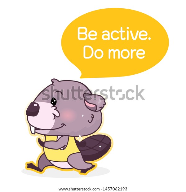 Cute Beaver Cartoon Kawaii Vector Character Stock Vector (Royalty Free ...