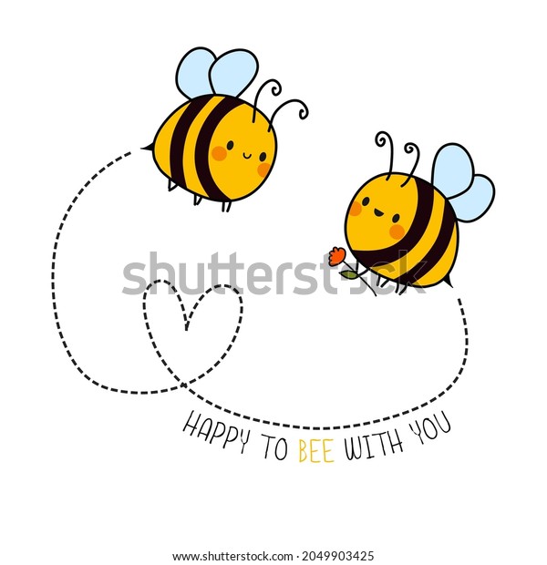 Cute Bee Couple Vector Illustration Stock Vector (Royalty Free ...
