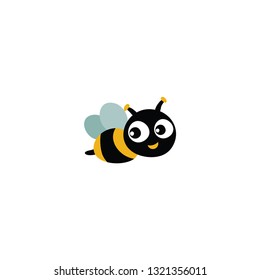 Cute Bee Flying Icon On White Stock Vector (Royalty Free) 1321356011 ...