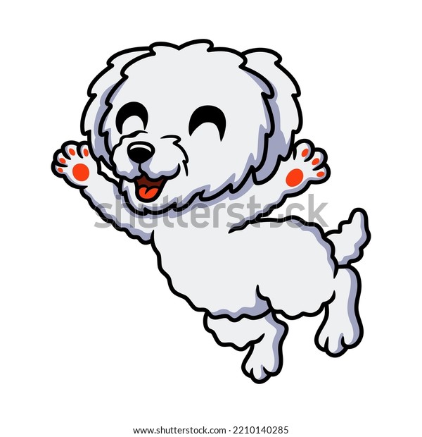 Cute Bichon Frise Cartoon Posing Stock Vector (Royalty Free) 2210140285 ...