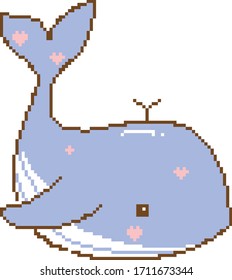 Cute Big Blue Whale Pixel Art Stock Vector (Royalty Free) 1711673344 ...