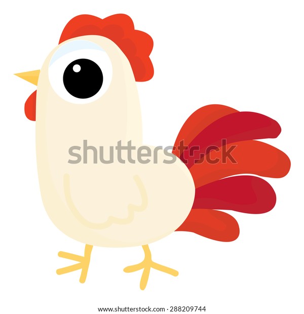 Cute Big Eyed Cartoon Chicken Vector Stock Vector (Royalty Free) 288209744