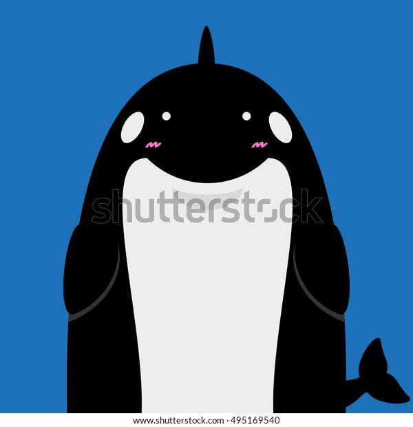 Cute Big Fat Killer Whale Orca Stock Vector (Royalty Free) 495169540 ...