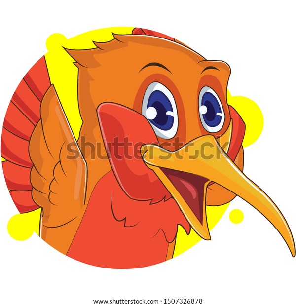Cute Bird Avatar Yellow Background Stock Vector (Royalty Free ...