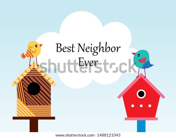 Cute Bird Best Neighbor Ever Vector Stock Vector (Royalty Free ...