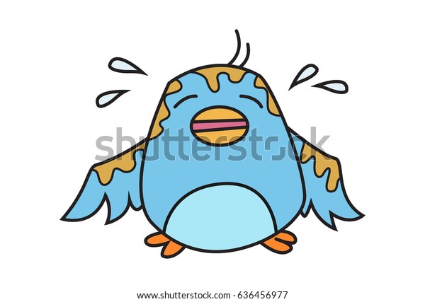 Cute Bird Crying Vector Illustration Isolated Stock Vector (Royalty ...