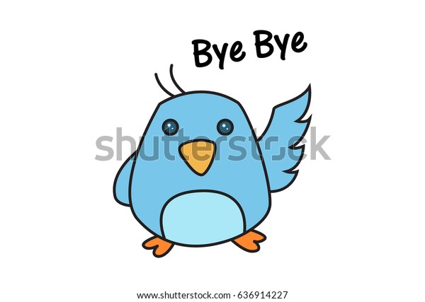 Cute Bird Saying Bye Bye Vector Stock Vector (Royalty Free) 636914227