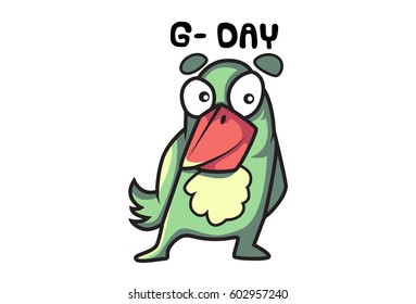 Cute Bird Saying Gday Vector Illustration Stock Vector (Royalty Free ...