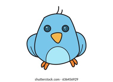 Cute Bird Smiling Vector Illustration Isolated: เวกเตอร์สต็อก (ปลอดค่า ...