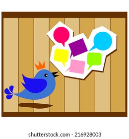 Cute Bird Speaking Stock Vector (Royalty Free) 216928003 | Shutterstock